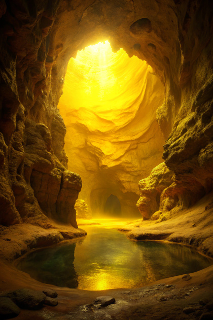 a yellow cave - Recraft