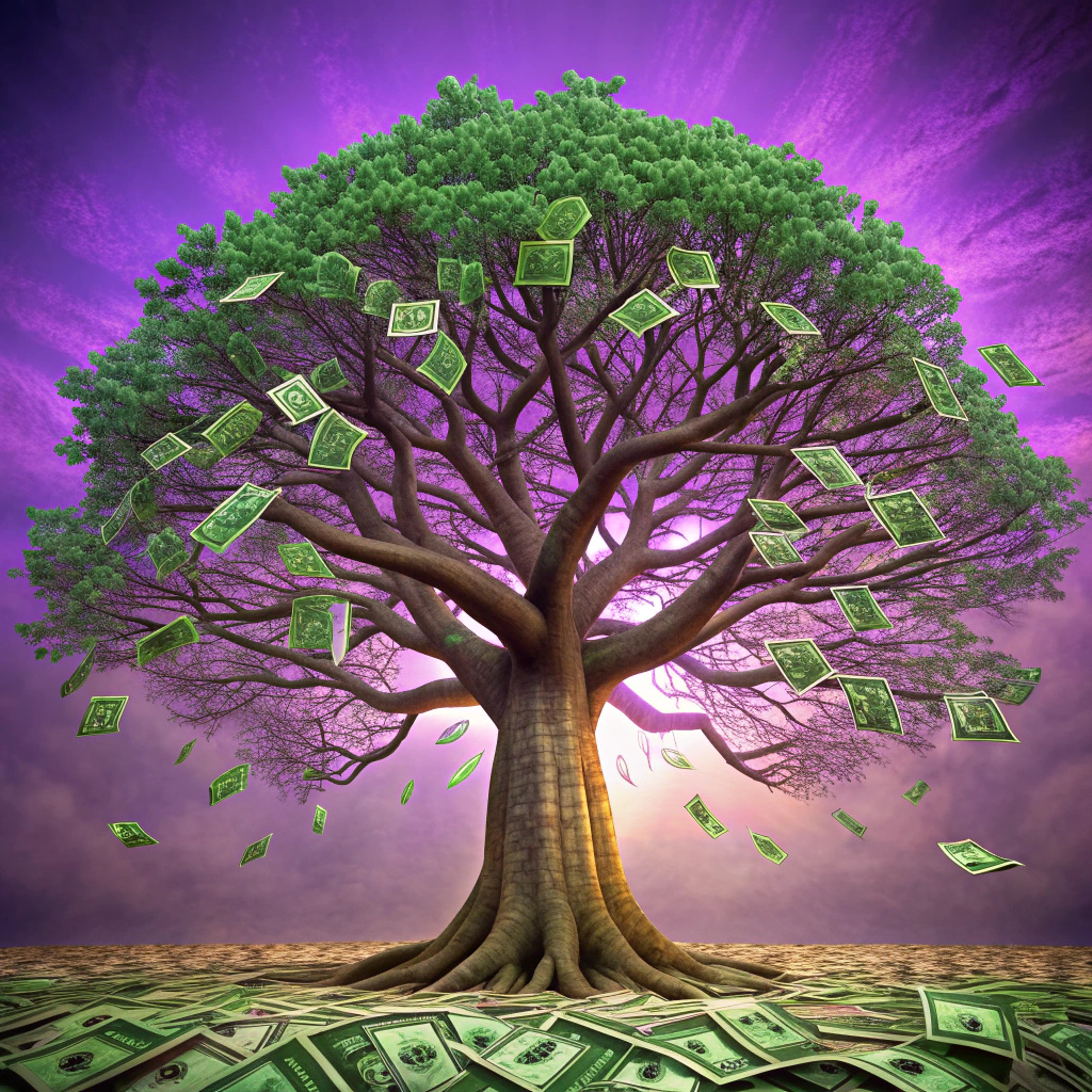 A large, sturdy tree with intricate bark details and strong roots that ...