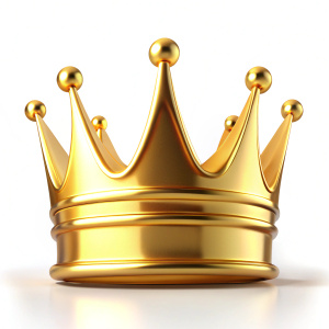 3D ra golden crown on white background - Recraft