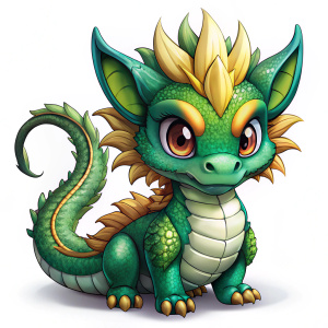 chibi dragon shen long, flyng - Recraft