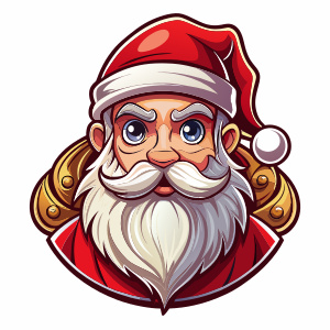 sticker, high quality, 8K Ultra HD, highly realistic, santa, white ...