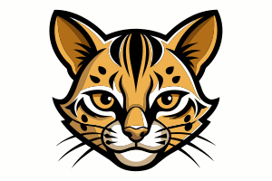 Margay head logo white background - Recraft