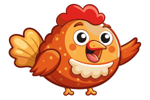fried chicken Food Cartoon 2D Vector full body white background - Recraft