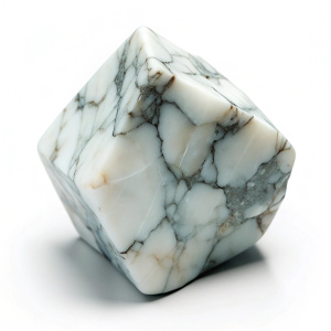 hyper-realistic chunk of howlite with a white background - Recraft