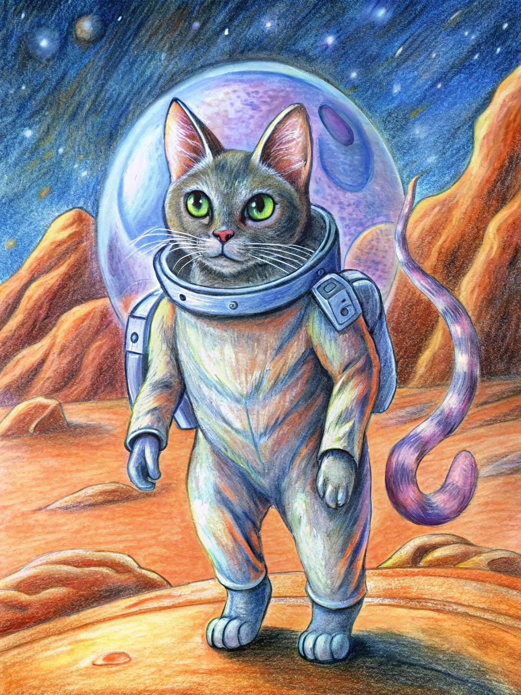 Embark on an intergalactic adventure with our Space Cat, featuring a ...