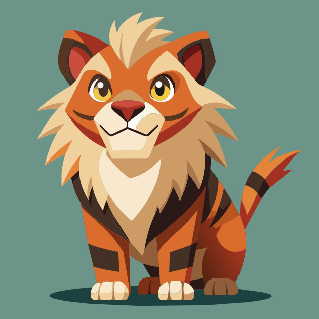 a cute creature Smilodon pokemon. full body image, white background ...