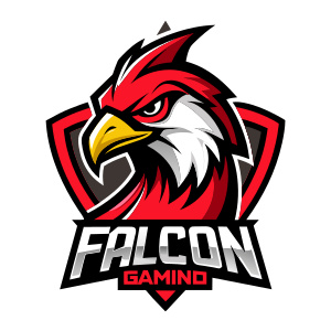 falcon gaming logo, with text falcon gaming - Recraft