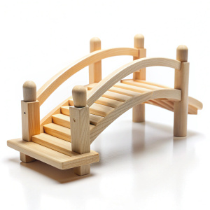Wooden Toy Bridge white background - Recraft