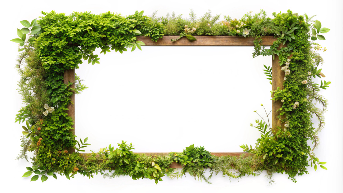 Natures style frame isolated on white background - Recraft