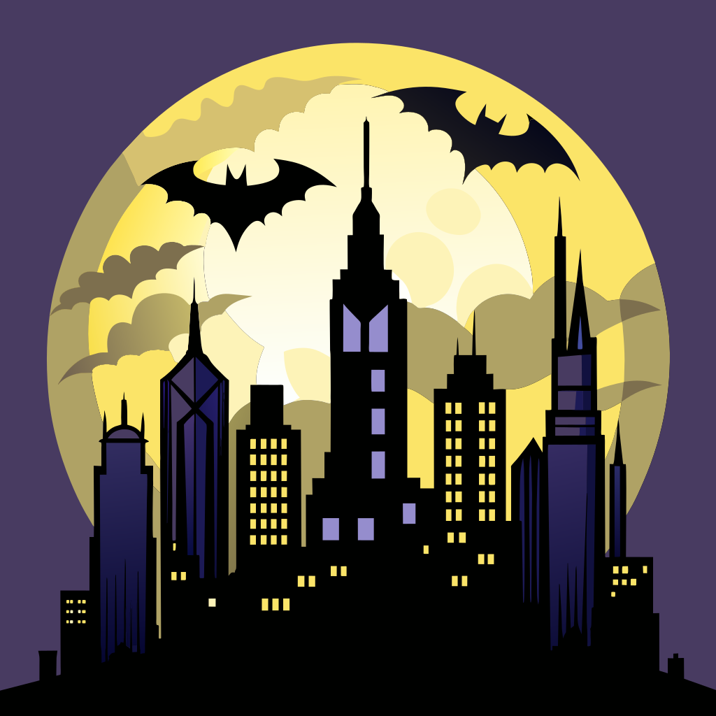 Gotham City Skyline Silhouettes - Recraft