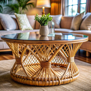close, masterpiece table made of rattan, unique, award-winning ...