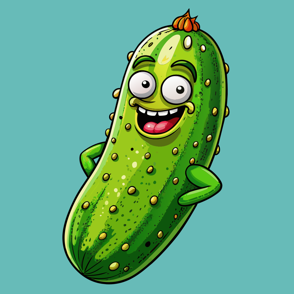 Hand drawn pickle cartoon illustration - Recraft