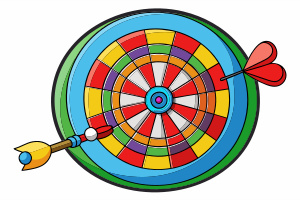 coloring page for kids, cartoon stile, Darts board isolated white ...