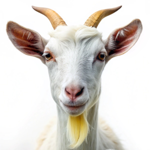 animal whire goat potret on white background - Recraft