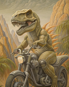 FULL-BODY VIEW, Realistic photography, macro, a cool Tyrannosaurus Rex ...