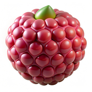 3D Render of a Raspberry Toy, on isolated white background - Recraft