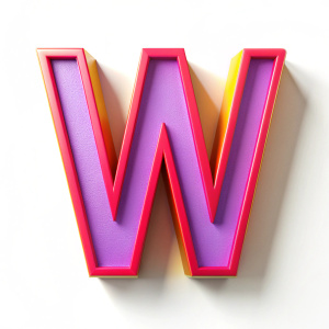 Colored W in Stylish writing with white background - Recraft