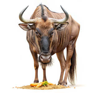 Gnu Eating on white background - Recraft