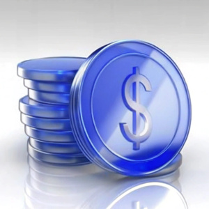 coins, tokens. material glass, dollar sign depicted - Recraft