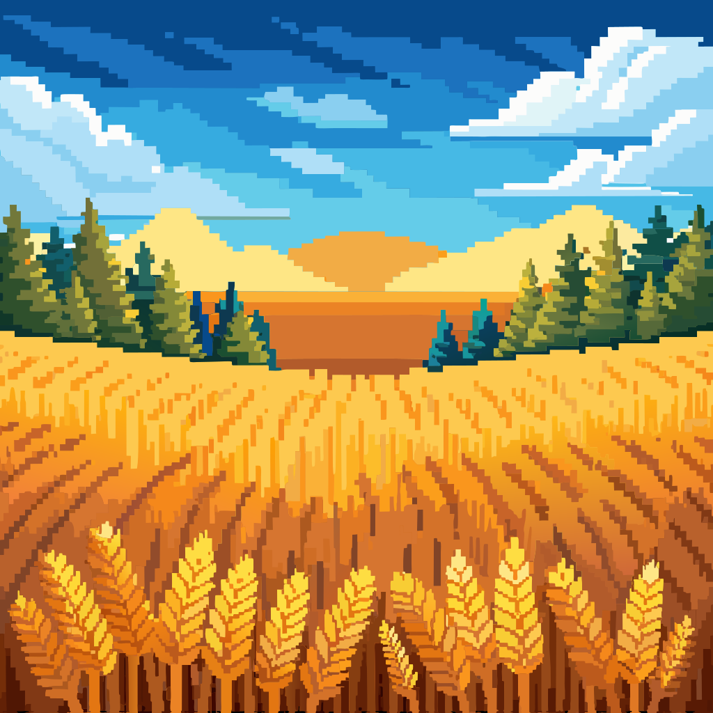 wheat field pixel style - Recraft