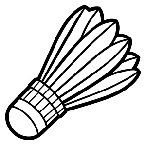 coloring page for kids, cartoon stile, shuttlecock - Recraft