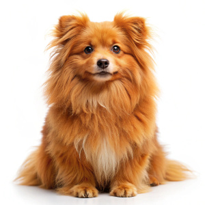 fluffy red dog on white background - Recraft