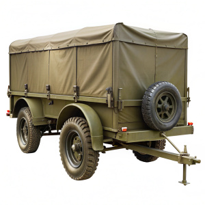 ww2 military trailer png on transparent background - Recraft