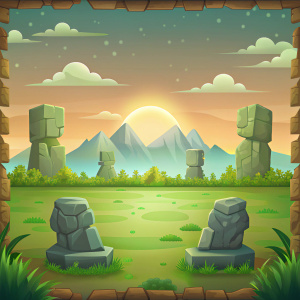 flat design background for a mobile game field background, almost ...
