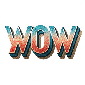 wow text design. on white background - Recraft