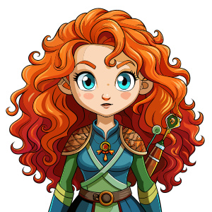 merida cartoon white background - Recraft