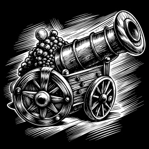 Vector hand drawn cannon cartoon illustration - Recraft