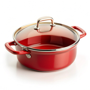 Red Cooking Pan on white background - Recraft