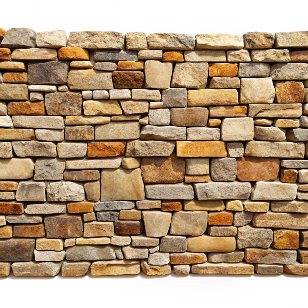 A stone wall on white background - Recraft