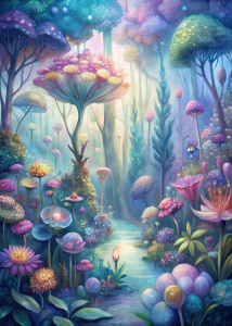 Enchanted Forest: Deep within an enchanted forest, flowers of every ...