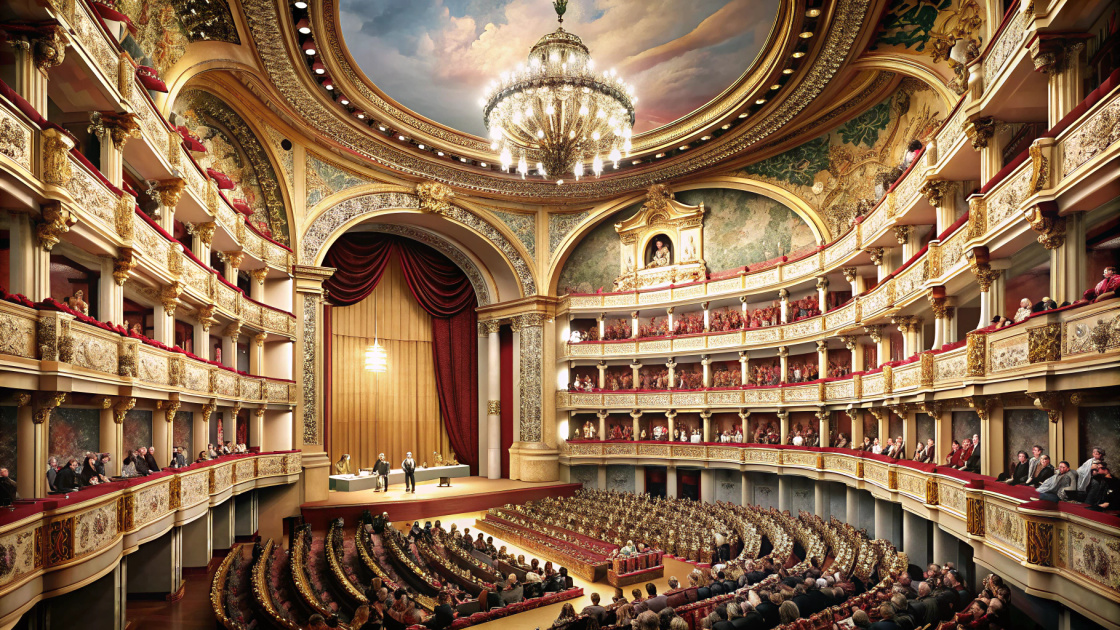 The interior of the classical and modest opera house, where some ...
