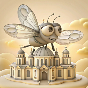 Michelle the fly flies around St. Petersburg. - Recraft