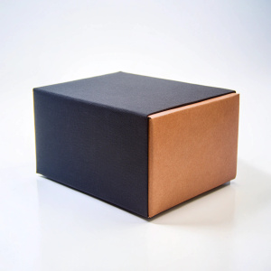 Studio shot of a black brown box isolated on white background - Recraft