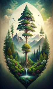 forest, tree, nature style for sidebar design - Recraft
