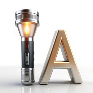 A light torch with the word the word a white background - Recraft