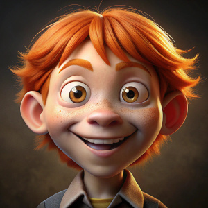 smiling with teeth Ron Weasley with the scar face close-up with close ...
