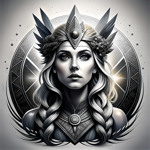 nordic godness Frigg high-definition design grey and black, realistic ...