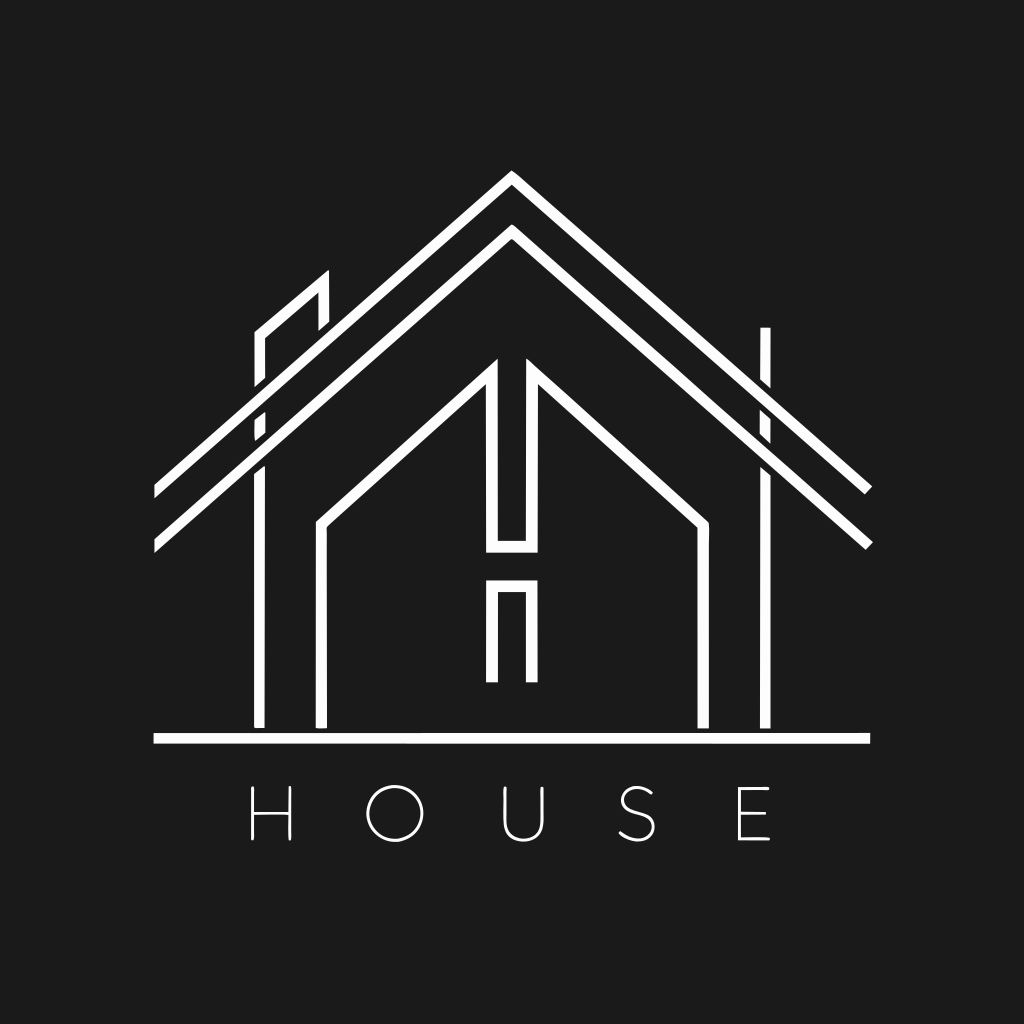 A striking line art vector illustration of the "House" logo, designed ...