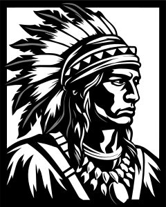 Indian young men warrior side view - Recraft