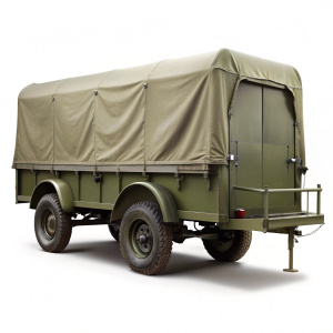 ww2 military trailer png on transparent background - Recraft