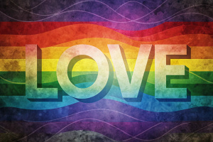 background lgbtq text LOVE - Recraft