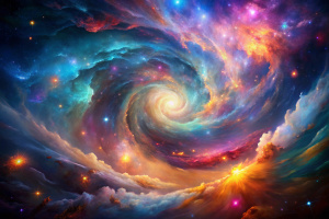 Celestial Nebula Symphony: A cosmic blend of celestial colors and ...