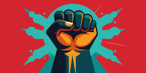 A clenched fist unraveling into a gentle hand offering support ...