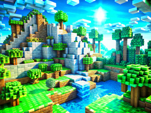 minecraft style background - Recraft