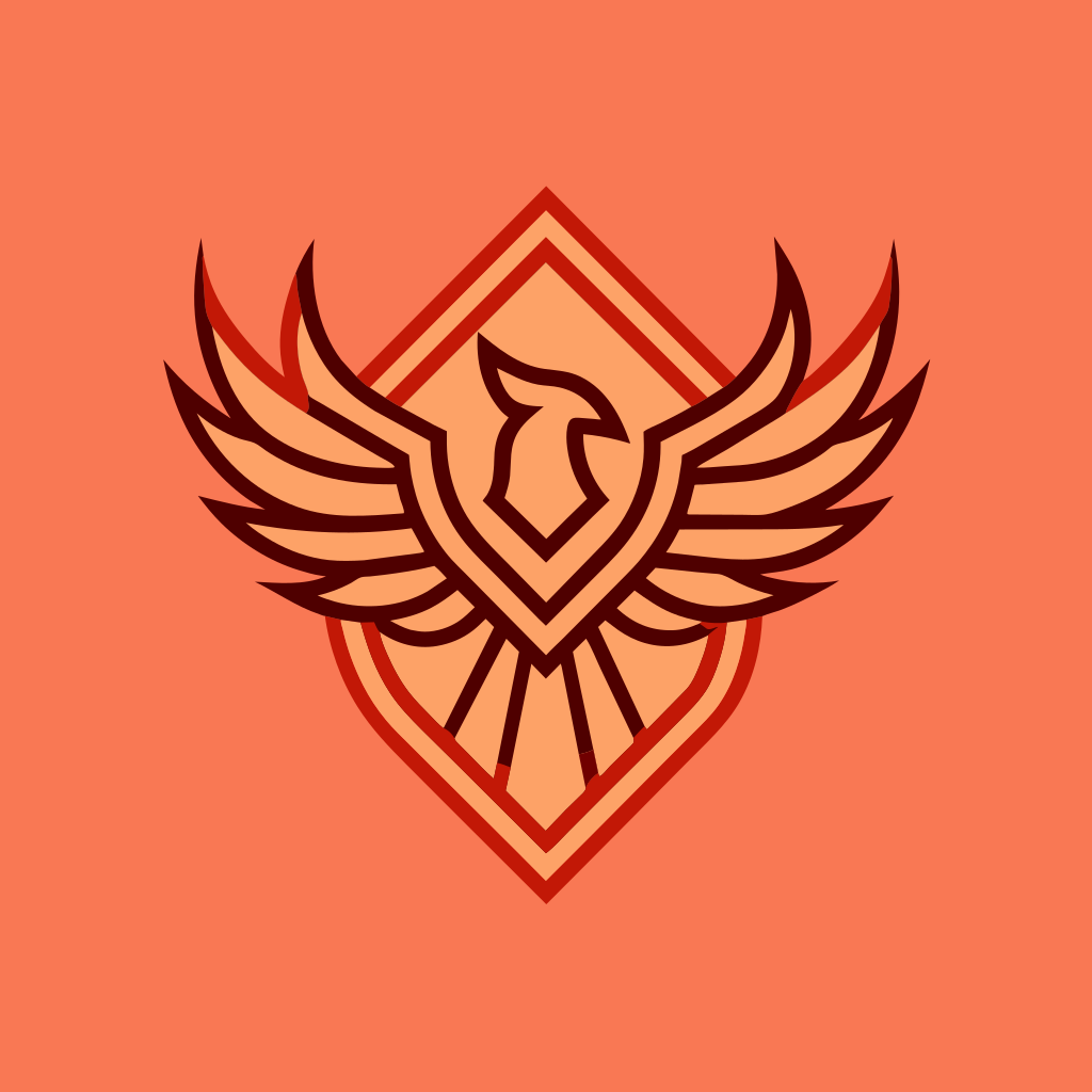 abstract single stroke iconic monoline phoenix logo minimal and stylish ...