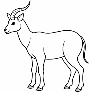 Addax illustrations coloring page, line art, black lines, white ...